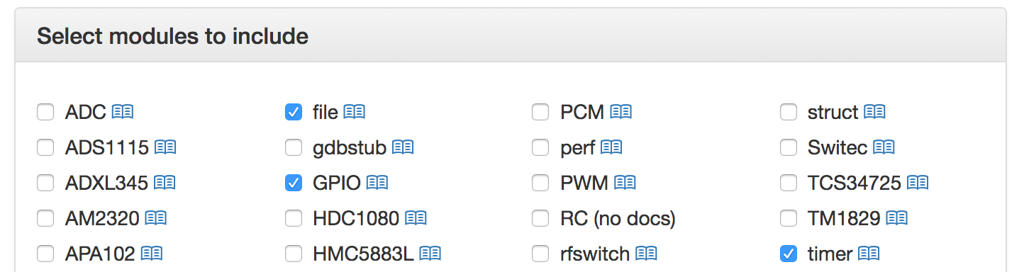 Esp8266 Nodemcu Enabling Modules In Firmware Odd One Out
