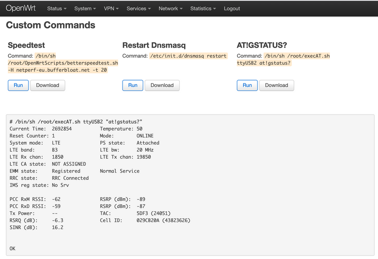 Executing At Commands From Openwrt Webinterface Odd One Out 5506